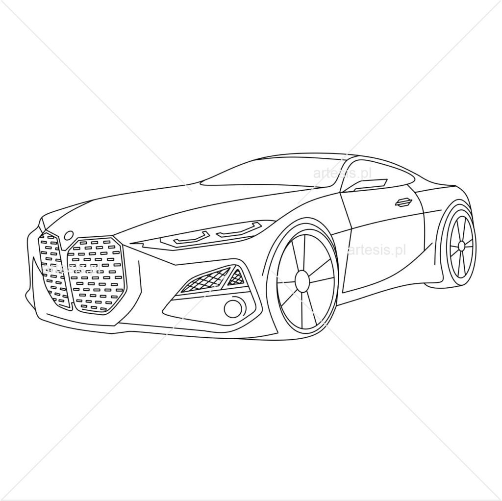 Kolorowanka do Druku Samochody Sportowe dla Chłopców Super Car